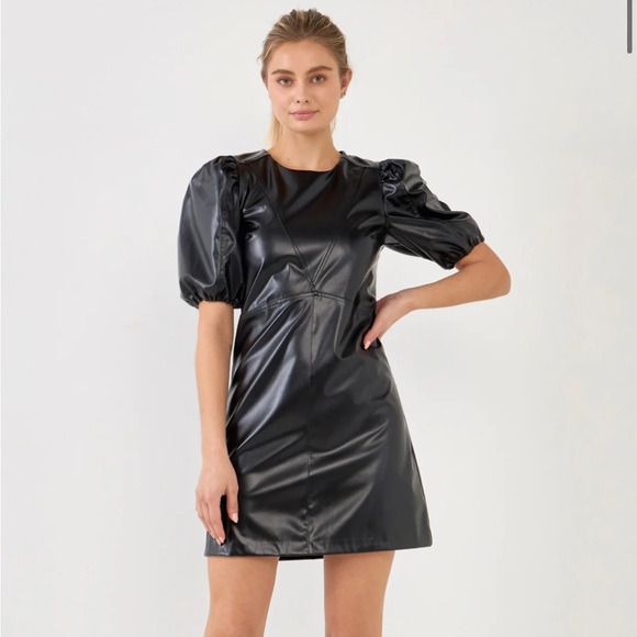 Endless Rose | Dresses | Pu Puff Sleeve Mini Dress | Poshmark